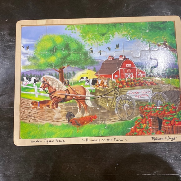 Melissa & Doug | Toys | Animals On The Farm Wooden Puzzle | Poshmark